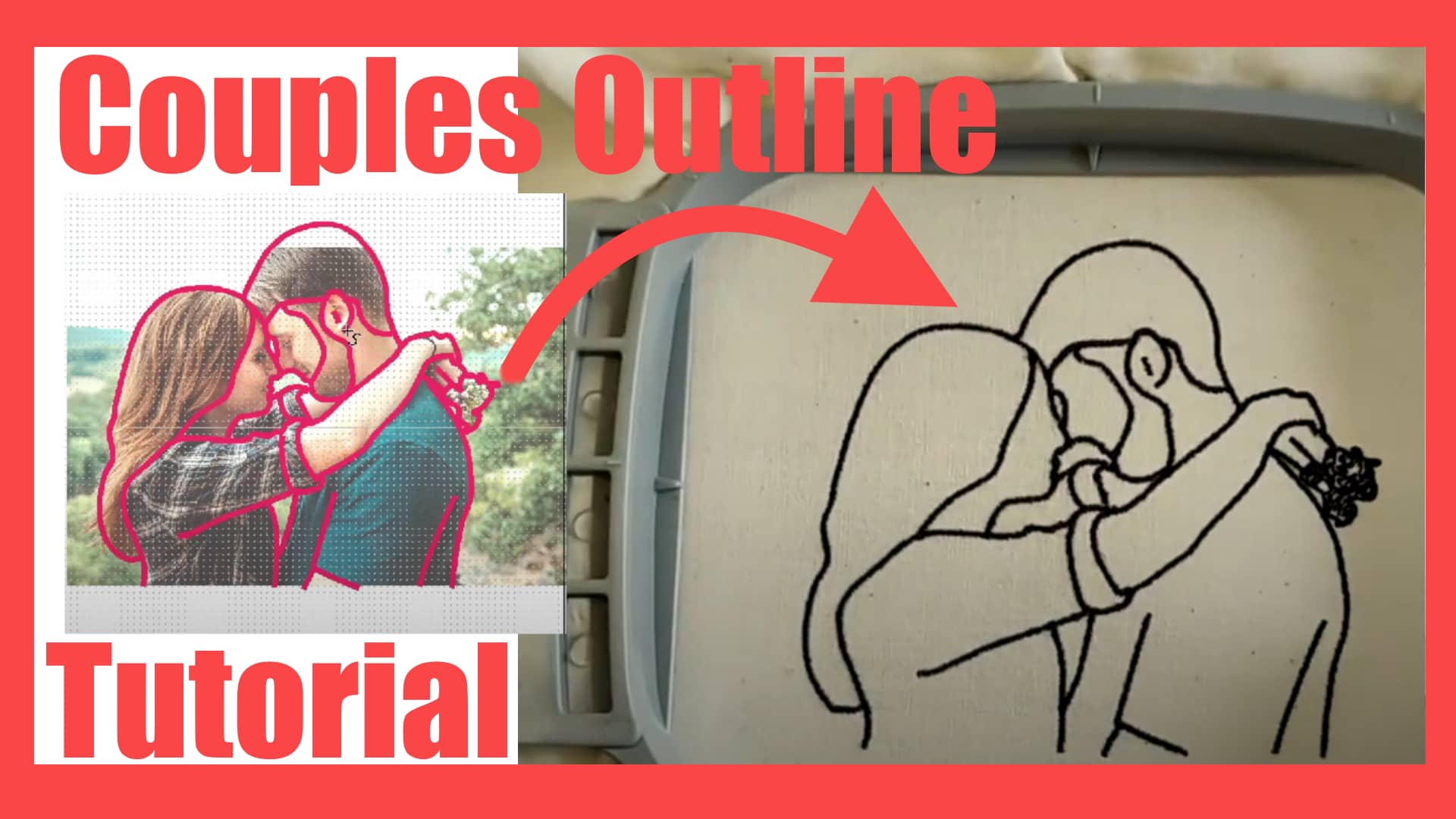 Couples Outline Embroidery - Tutorial – Sewing Machines UK