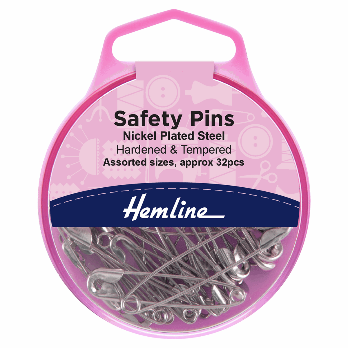 Safety Pins: Assorted: Nickel: 32 Pieces – Sewing Machines UK