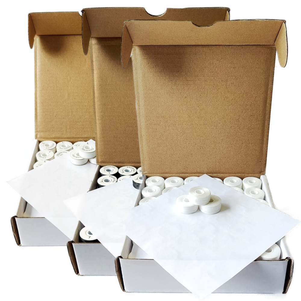 Marathon - Pre-Wound Bobbins: Box of 144 x 130m – Sewing Machines UK